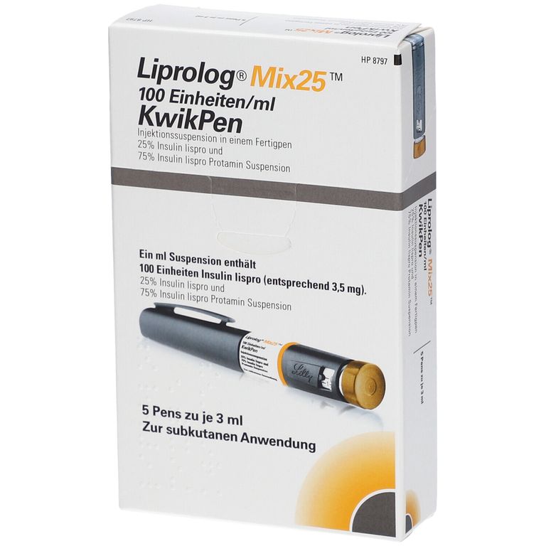 Liprolog® Mix25™ 100 E/ml KwikPen 5x3 ml mit dem E-Rezept kaufen - Shop ...
