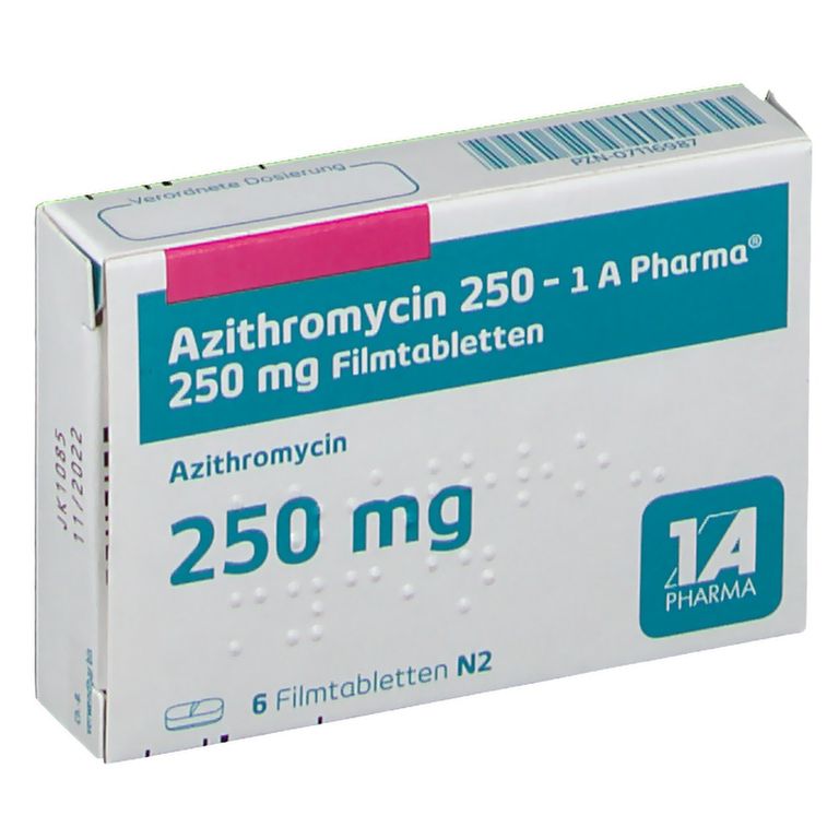 Azithromycin 250 1A Pharma® 6 St mit dem E-Rezept kaufen - Shop Apotheke