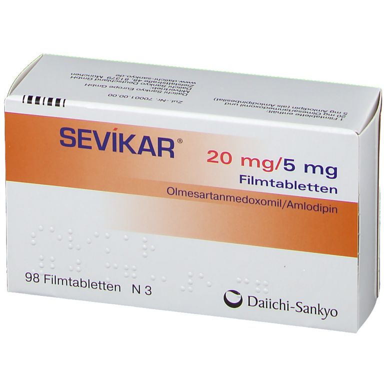 SEVIKAR® 20 mg/5 mg 98 St mit dem E-Rezept kaufen - Shop Apotheke