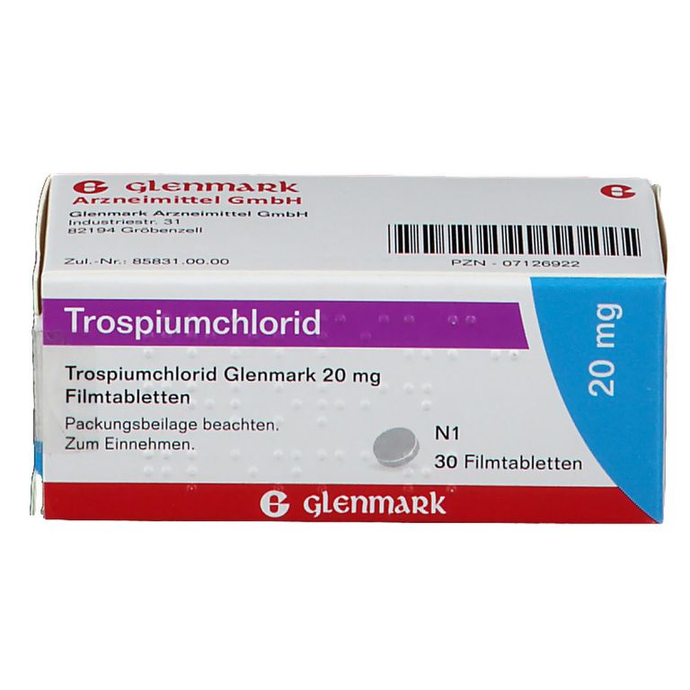 Trospiumchlorid Glenmark 20 mg 30 St mit dem E-Rezept kaufen - Shop ...