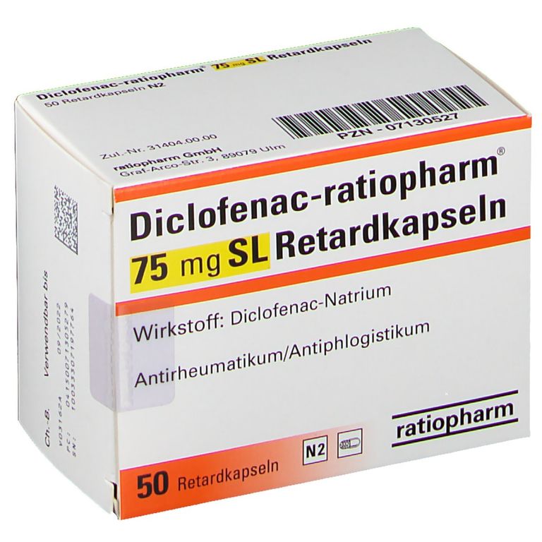 Diclofenac-ratiopharm® 75 mg SL 50 St mit dem E-Rezept kaufen - Shop ...