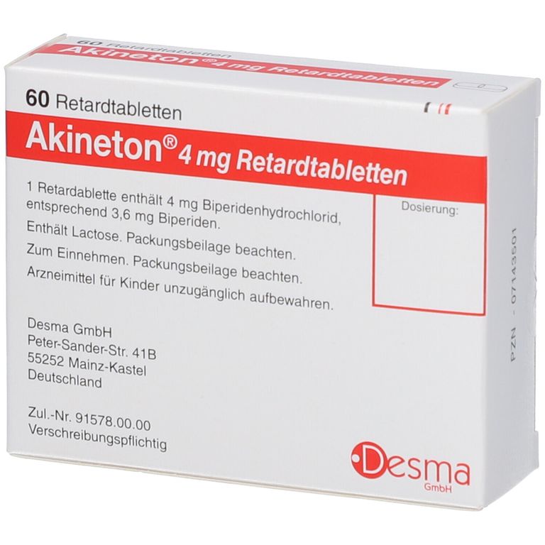 Akineton® 4 mg 60 St mit dem E-Rezept kaufen - Shop Apotheke