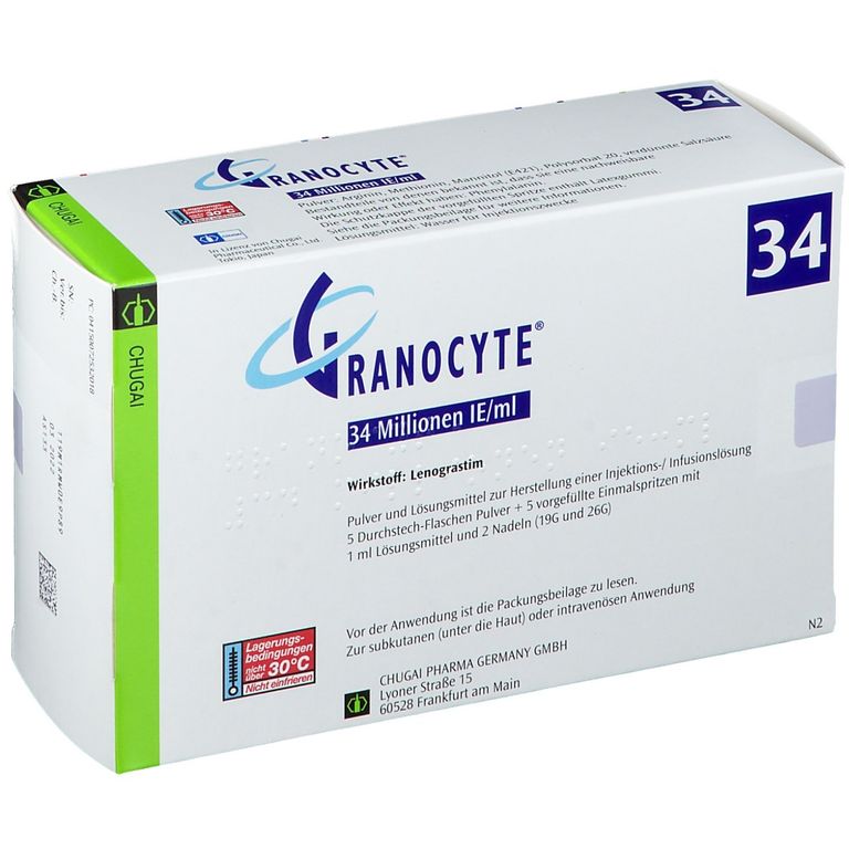 Granocyte® 34 Millionen IE/ml 5 St mit dem E-Rezept kaufen - Shop Apotheke