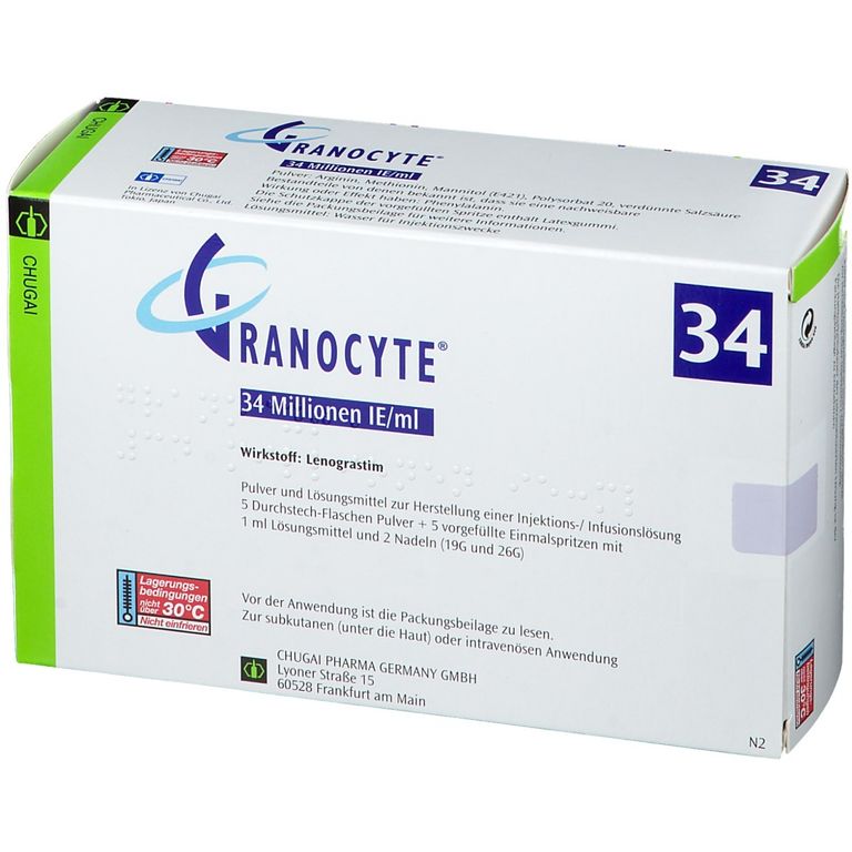 Granocyte® 34 Millionen IE/ml 5 St mit dem E-Rezept kaufen - Shop Apotheke