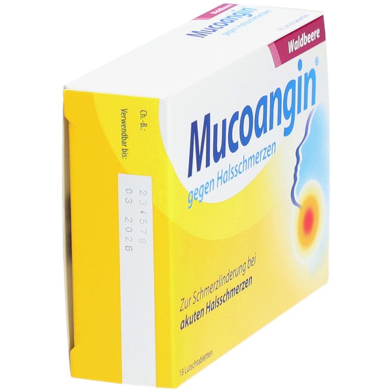 Mucoangin® Waldbeere 20 mg Halsschmerzen Lutschtabletten 18 St - Shop ...