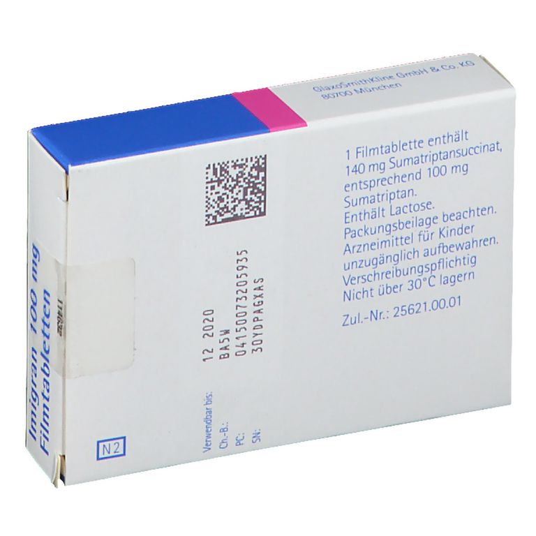 Imigran 100 mg 6 St mit dem E-Rezept kaufen - Shop Apotheke