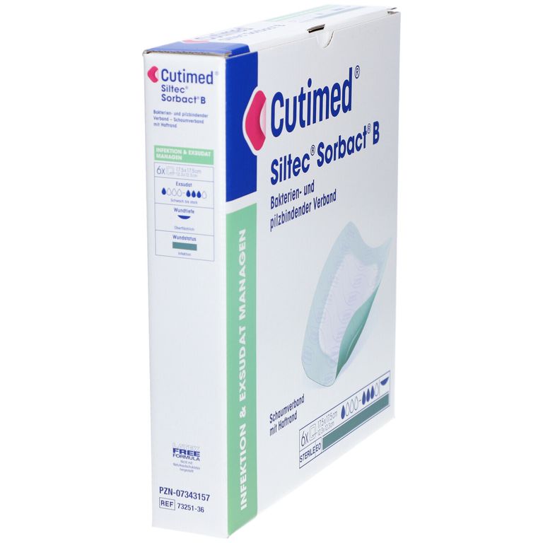 Cutimed® Siltec Sorbact 17,5 cm x 17,5 cm 6 St - Shop Apotheke
