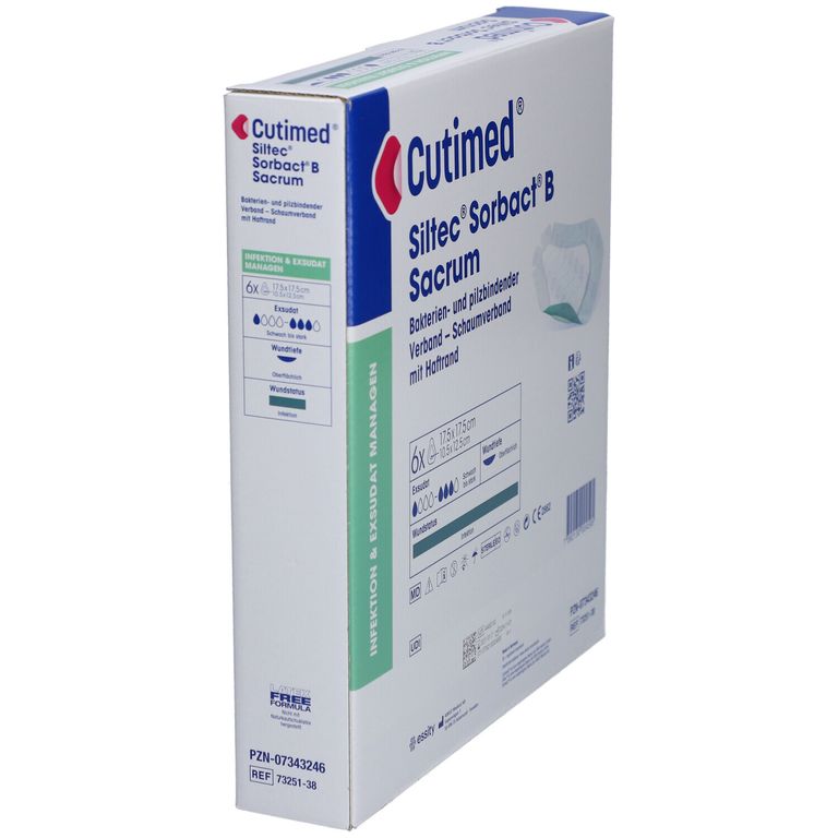 Cutimed® Siltec® Sorbact® B Sacrum Bakterien und pilzbindender Verband ...