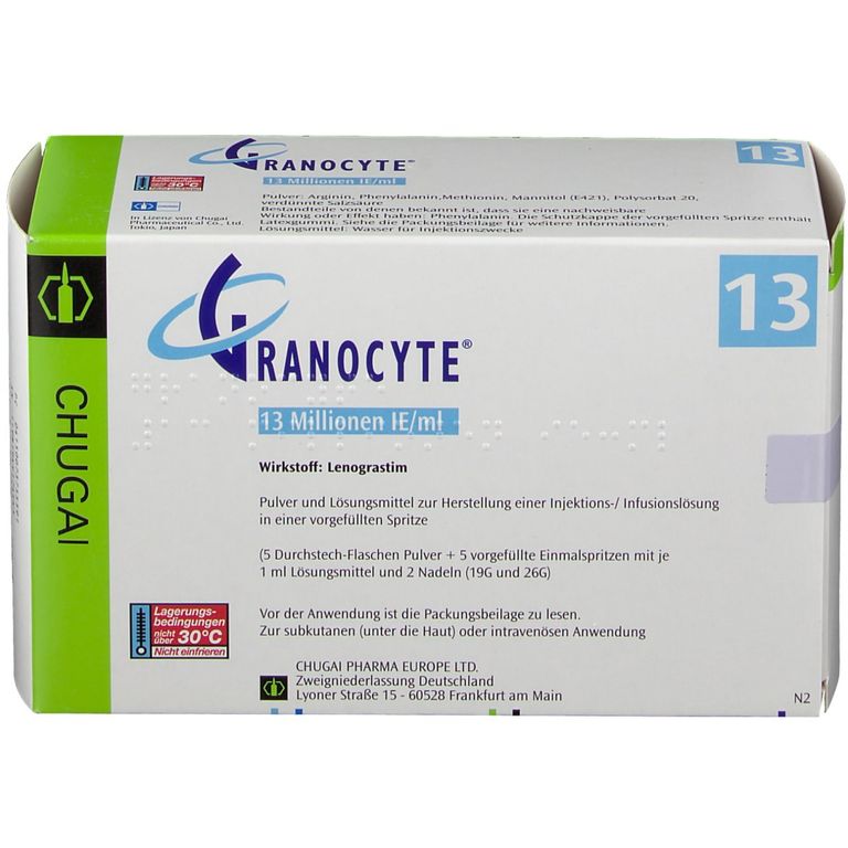 Granocyte® 13 Millionen IE/ml 5 St mit dem E-Rezept kaufen - Shop Apotheke