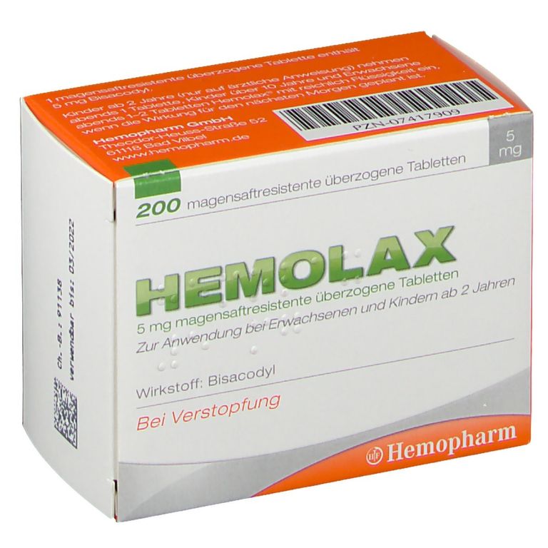 Hemolax 5mg Dragees 200 St - Shop Apotheke