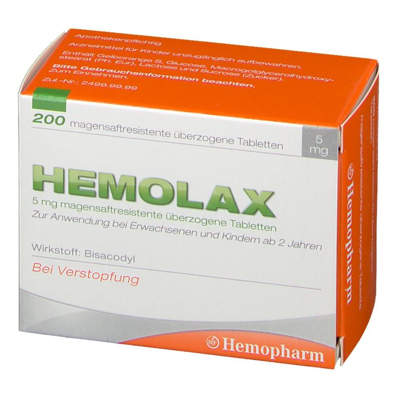 Hemolax 5mg Dragees 200 St - Shop Apotheke
