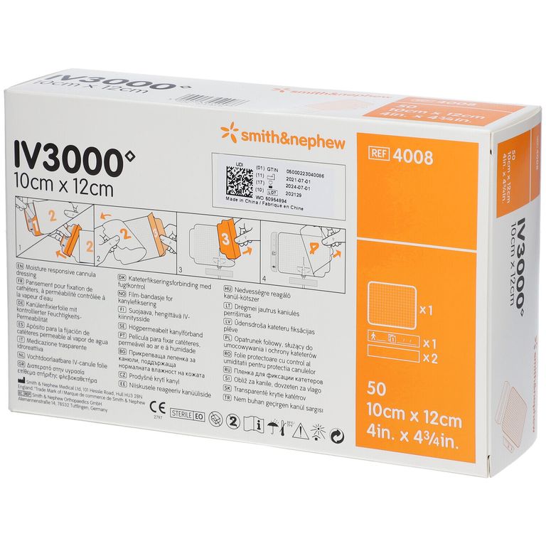 OPSITE® I.V.3000 transp.Kanuelenfix steril 10x12cm 50 St - Shop Apotheke