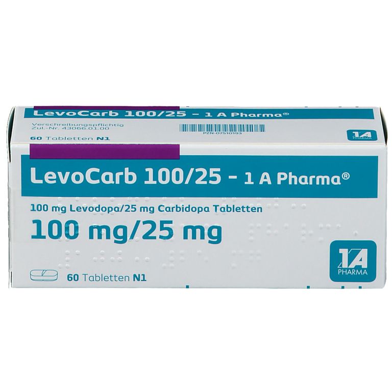 Levocarb 100/25 1A Pharma® 60 St mit dem E-Rezept kaufen - Shop Apotheke