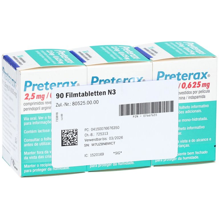 Preterax N 2,5 mg/0,625 mg 90 St mit dem E-Rezept kaufen - Shop Apotheke