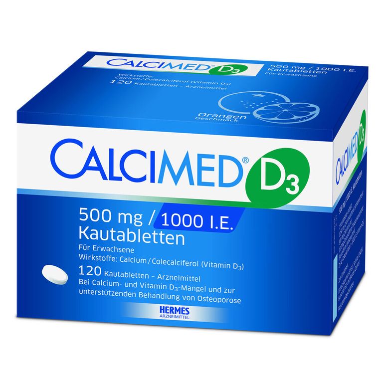 CALCIMED® D3 500mg / 1000 I.E. Kautabletten 120 St - Shop Apotheke