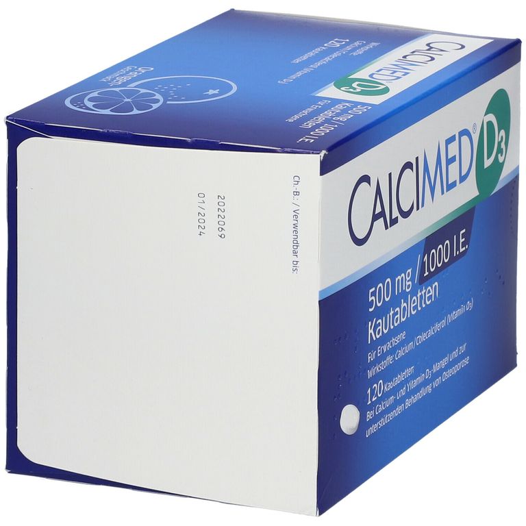CALCIMED® D3 500mg / 1000 I.E. Kautabletten 120 St - Shop Apotheke