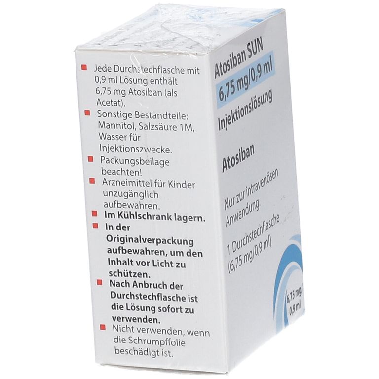 ATOSIBAN SUN 6,75 mg/0,9 ml Injektionslösung 1 St mit dem E-Rezept ...