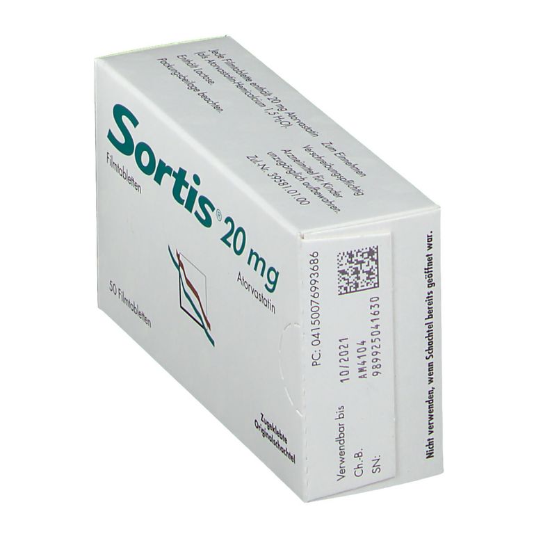 Sortis® 20 mg 50 St mit dem E-Rezept kaufen - Shop Apotheke