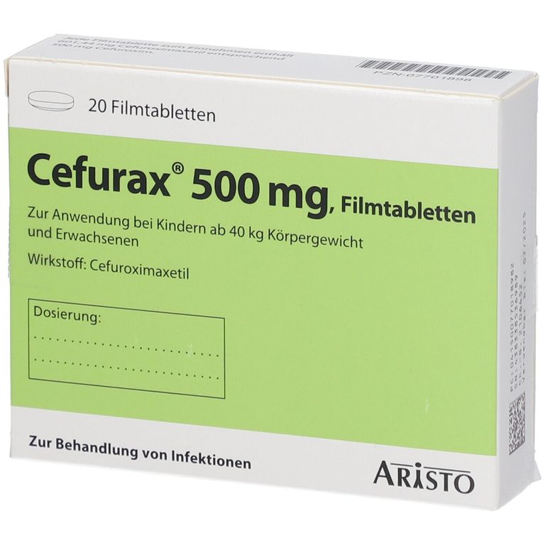 Cefurax® 500 mg 20 St mit dem E-Rezept kaufen - Shop Apotheke