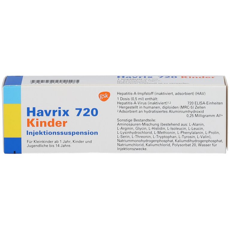 Havrix 720 Kinder 1x0,5 ml mit dem E-Rezept kaufen - Shop Apotheke