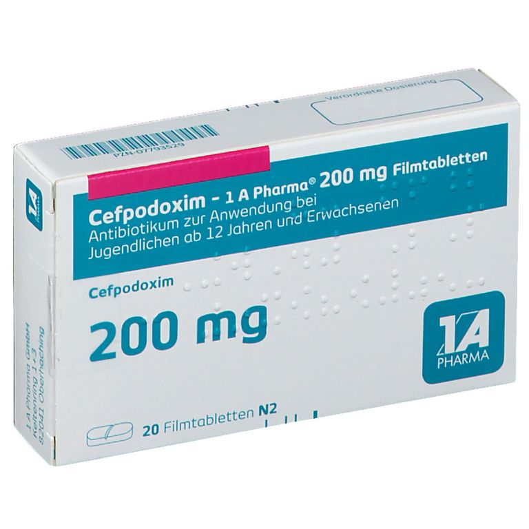 Cefpodoxim 1A Pharma® 200Mg 20 St mit dem E-Rezept kaufen - Shop Apotheke