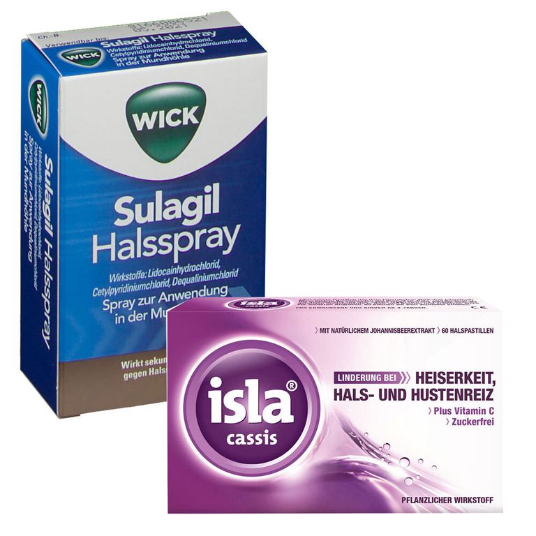 WICK Sulagil Halsspray + isla® Cassis Pastillen 1 St - Shop Apotheke