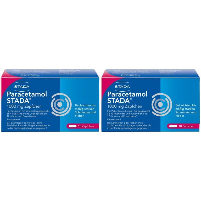 Paracetamol STADA® 1000 mg Zäpfchen 2x10 St - Shop Apotheke