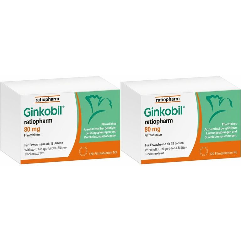 Ginkobil® ratiopharm 80 mg 2x120 St - Shop Apotheke