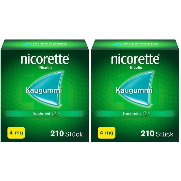 nicorette 4 mg Nikotinkaugummi freshmint zum Rauchen aufhören 2x210 St ...