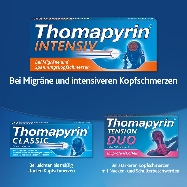 Thomapyrin INTENSIV bei Migräne und intensiveren Kopfschmerzen ...