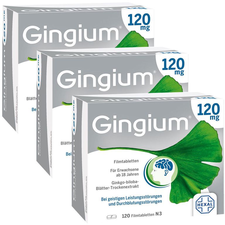 Gingium® 120 mg 3x120 St - Shop Apotheke
