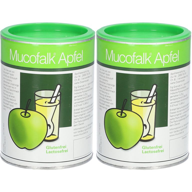 Mucofalk® Apfel Dose Granulat 2x300 g - Shop Apotheke