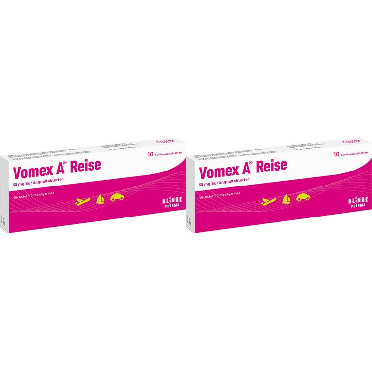 Vomex A® Reise 50 mg 2x10 St - Shop Apotheke