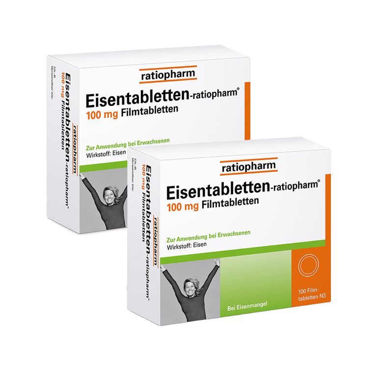 Eisentabletten ratiopharm® 100 mg 2x100 St - Shop Apotheke