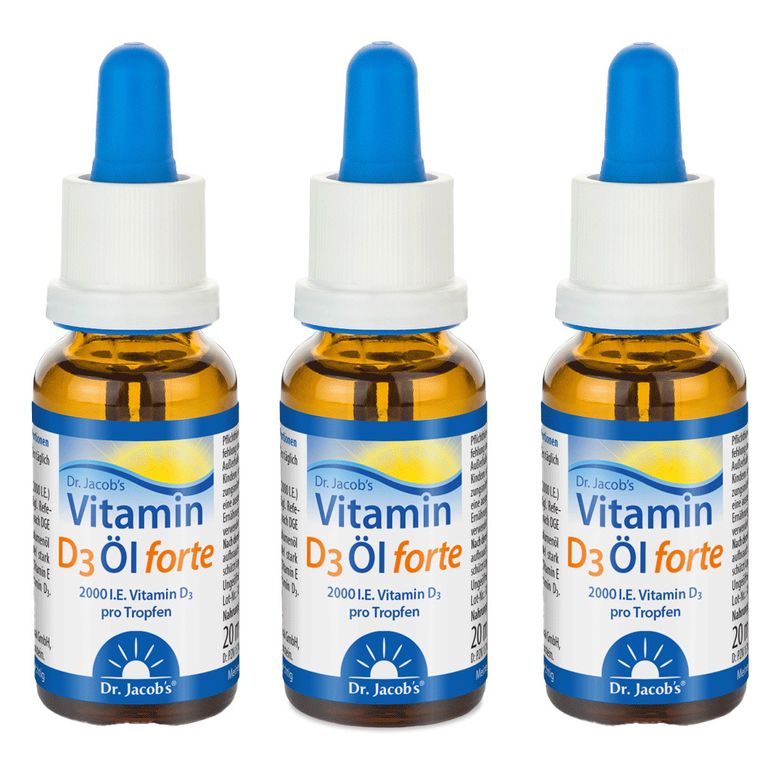 Dr. Jacob's Vitamin D3 Öl forte 2000 IE D3 hochdosiert 640 Tropfen ...