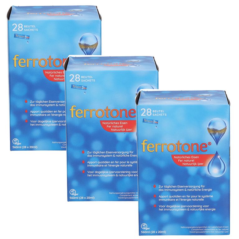 ferrotone® Natürliches Eisen 3x28x20 ml - Shop Apotheke