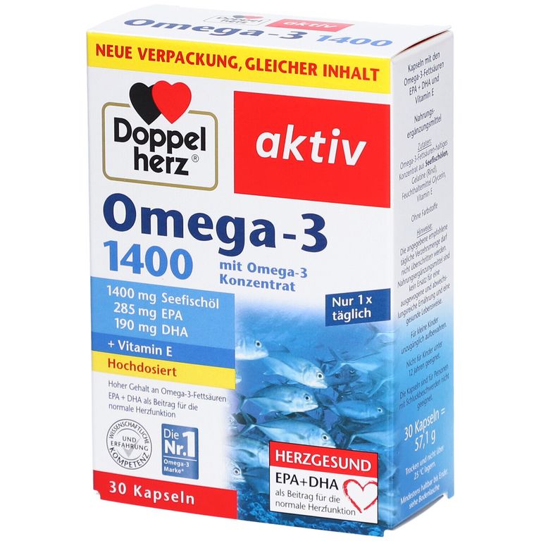 Doppelherz® aktiv Omega-3 1400 Kapseln 30 St - Shop Apotheke