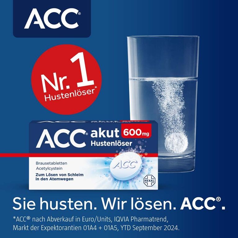 ACC® akut 600 mg bei Husten - Schleimlöser bei Husten, 1 Brausetablette ...
