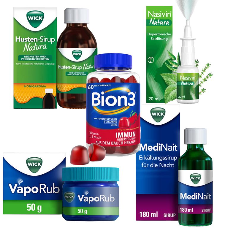 Rundum Erkältungspaket plus Immun: Wick Husten, Schmerzen, Inhalieren ...