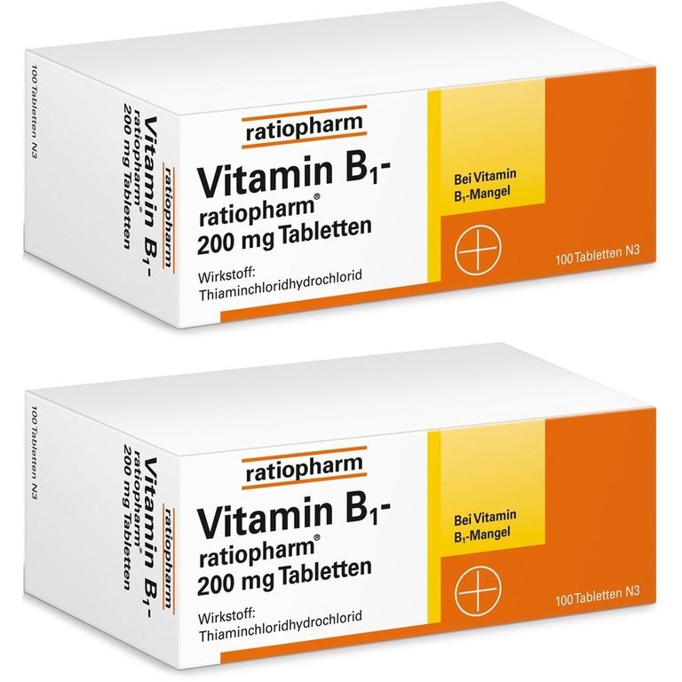 Vitamin B1-ratiopharm® 200 mg Tabletten 2x100 St - Shop Apotheke