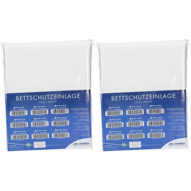 Dr. Junghans® Bettschutzeinlage 90x100cm Folie Frottee 2x1 St - Shop ...
