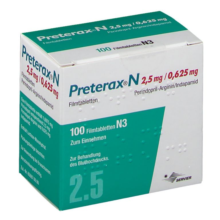 Preterax® N 2,5 mg/0,625 mg 100 St mit dem E-Rezept kaufen - Shop Apotheke