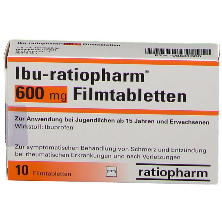 Ibu-ratiopharm® 600 mg 10 St mit dem E-Rezept kaufen - Shop Apotheke