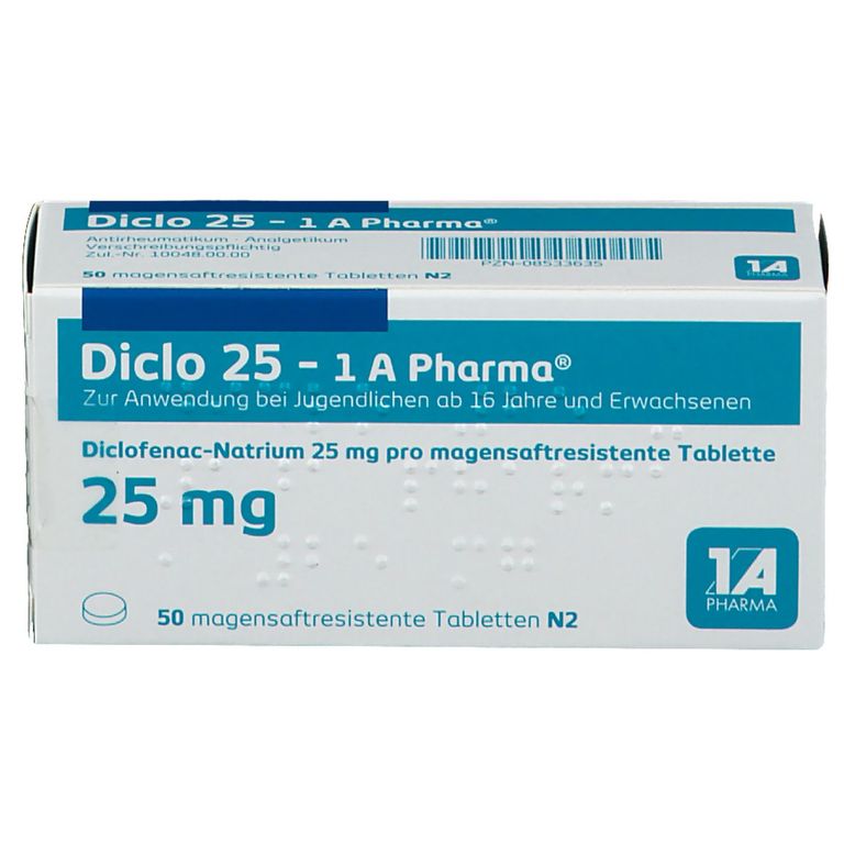 Diclo 25 1A Pharma® 50 St mit dem E-Rezept kaufen - Shop Apotheke