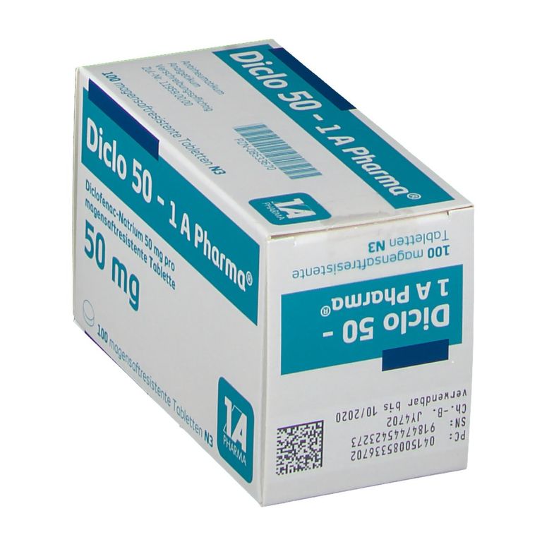 Diclo 50 1A Pharma® 100 St mit dem E-Rezept kaufen - Shop Apotheke