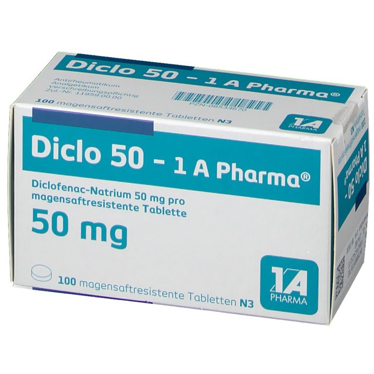 Diclo 50 1A Pharma® 100 St mit dem E-Rezept kaufen - Shop Apotheke