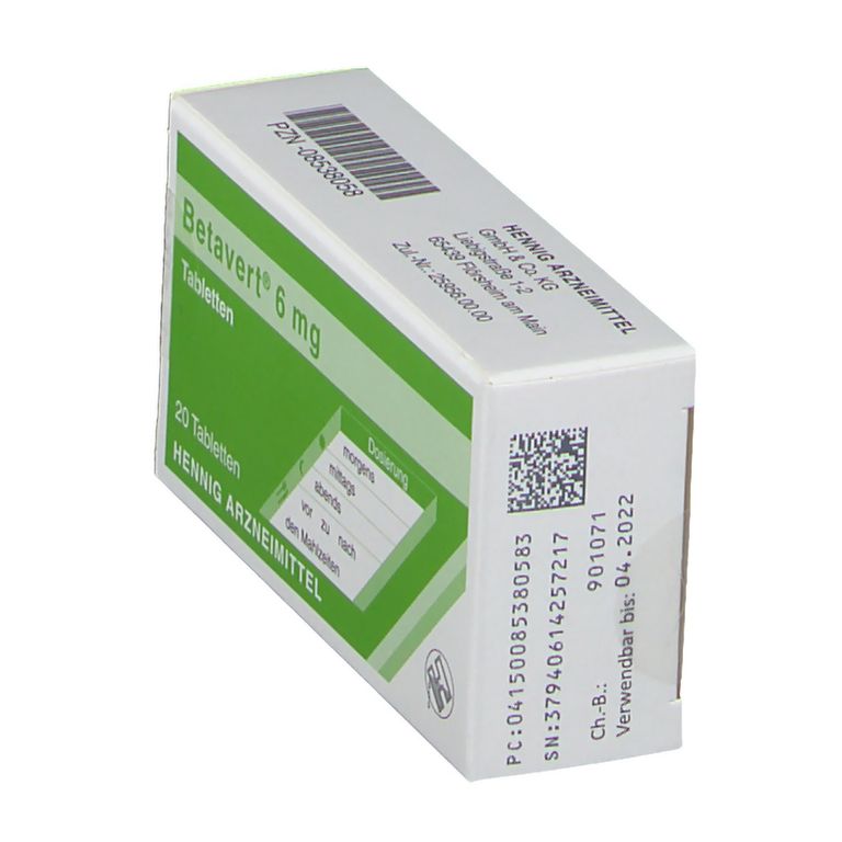 Betavert® 6 mg 20 St mit dem E-Rezept kaufen - Shop Apotheke