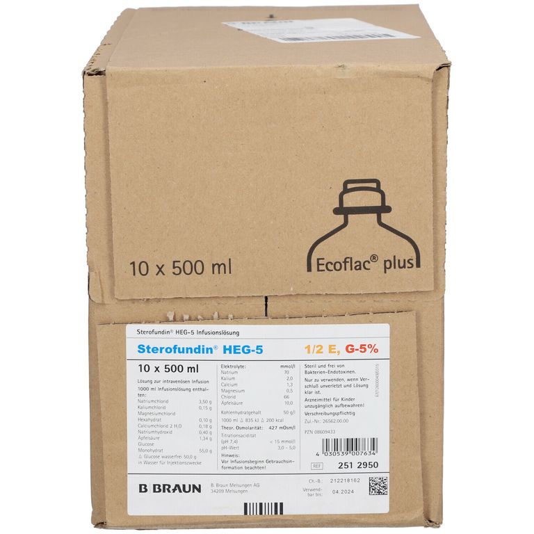 Sterofundin® HEG-5 10x500 ml mit dem E-Rezept kaufen - Shop Apotheke