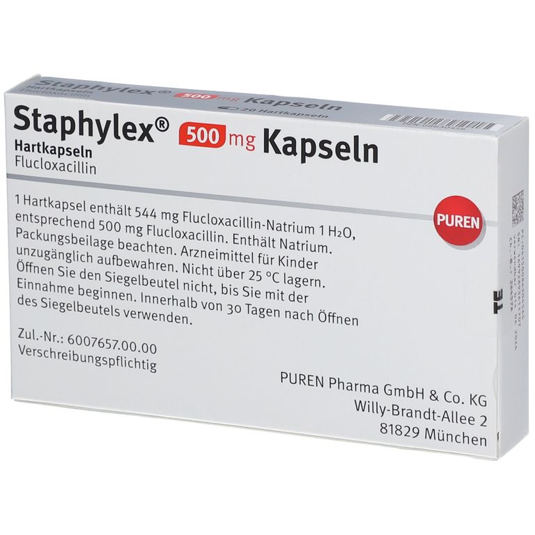 Staphylex® 500 mg Kapseln 20 St mit dem E-Rezept kaufen - Shop Apotheke