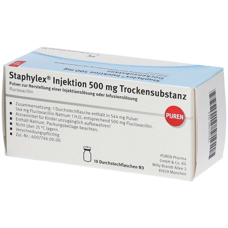 Staphylex® Injektion 500 mg 10 St mit dem E-Rezept kaufen - Shop Apotheke